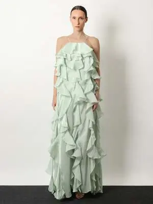 ACTUALEE Sleeveless Ruffled Maxi Dress