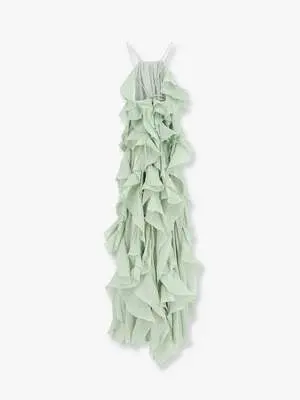 ACTUALEE Sleeveless Ruffled Maxi Dress