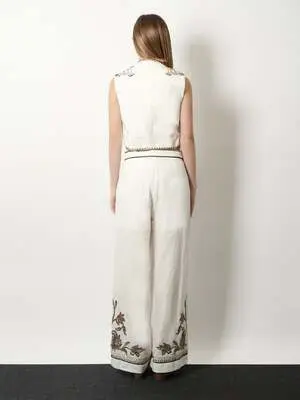 SCARLETT POPPIES Sorelle Linen & Cotton Wide Leg Trousers