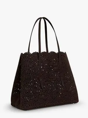 Alaïa Mina 37 Leather With Vienne Motif Shoulder Bag