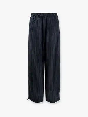 THE FRANKIE SHOP Oakdale Recycled Material Pinstripe Trousers - Blue