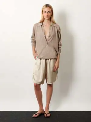 THE FRANKIE SHOP Nelis Satin Bermuda Shorts