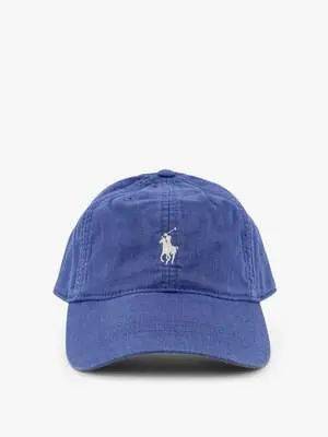 Polo Ralph Lauren Linen Hat With Embroidered Logo On The Front - Blue