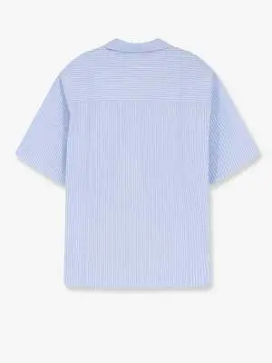 DUNST Cotton Blend Shirt With Striped Pattern