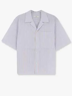 DUNST Striped Cotton Shirt - Blue