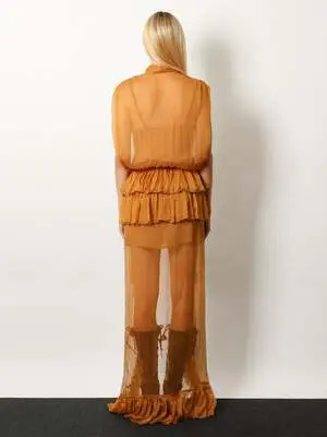 ACTUALEE Sleeveless Asymmetrical Ruffled Dress