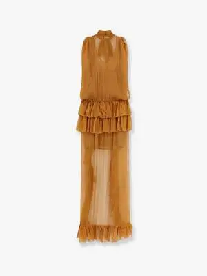 ACTUALEE Sleeveless Asymmetrical Ruffled Dress