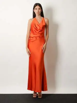 ACTUALEE Satin Long Dress