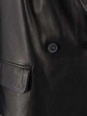DFOUR Leather Double-breasted Blazer