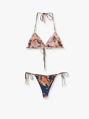 Zimmermann Aster Nylon Bikini With Paisley Print - Multicolor