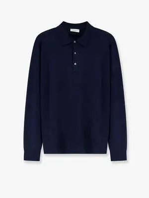BRAMANI CASHMERE Cotton And Silk Blend Polo Shirt - Blue
