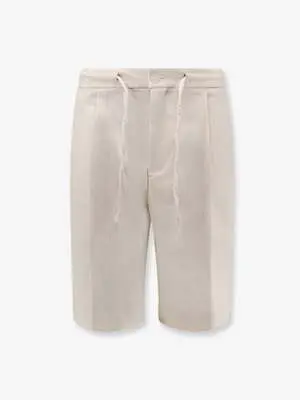 HEVO Torre Lapillo Cotton Blend Tailored Shorts - Beige