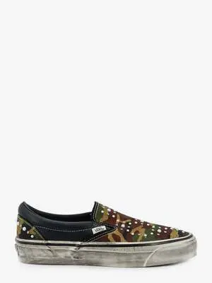 VANS Lx Classic Slipon 98 Canvas And Leather Sneakers With Allover Metal Beads - Black