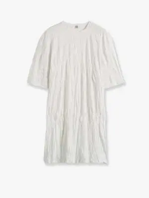 TOTEME Relaxed Fit Short Cotton Blend Dress