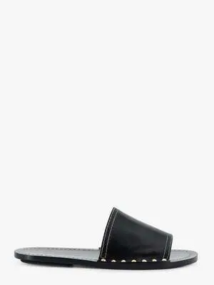 TOTEME Low Leather Sandals With Metal Studs On The Sides