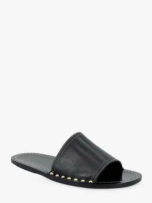 TOTEME Low Leather Sandals With Metal Studs On The Sides