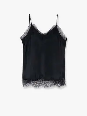 TONYWACK Satin Camisole With Lace Trim