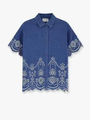 MC2 SAINT BARTH Clementine Cotton Shirt - Blue