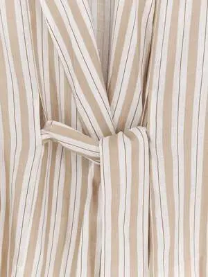 SEMICOUTURE Kimono Striped Linen Shirt