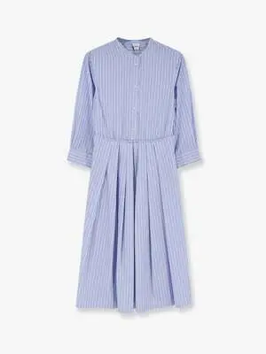 Aspesi Striped Cotton Dress - Blue