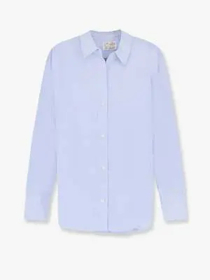 MC2 SAINT BARTH Cristal Cotton Shirt With Striped Pattern - Blue