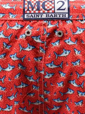MC2 SAINT BARTH Recycled Polyester Swim Trunks With Malie Print