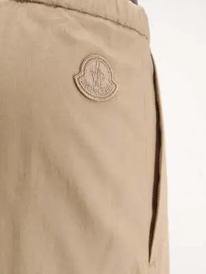Moncler Cotton Trousers With Logo Patch