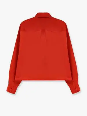 THE FRANKIE SHOP Arlen Satin Boxy Shirt - Red