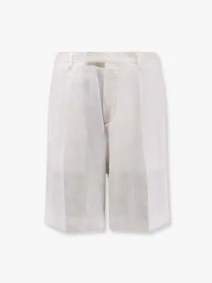 LARDINI Linen Shorts - White