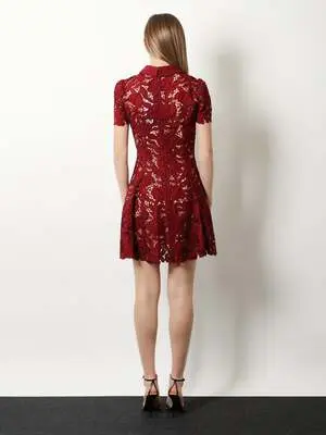 SELF-PORTRAIT Lace Mini Dress With Jeweled Buttons