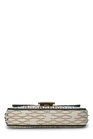 Fendi Multicolor Raffia Embellished Convertible Baguette
