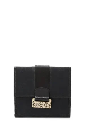 Gucci Gg Canvas Compact Wallet - Black