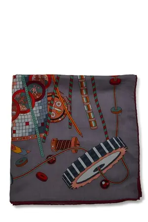 Hermès Multicolor 'le Laboratoire Du Temps' Cashmere Shawl