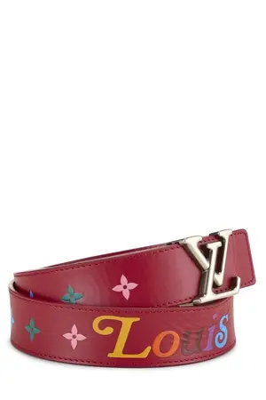 LOUIS VUITTON Calfskin New Wave Belt 80 - Red