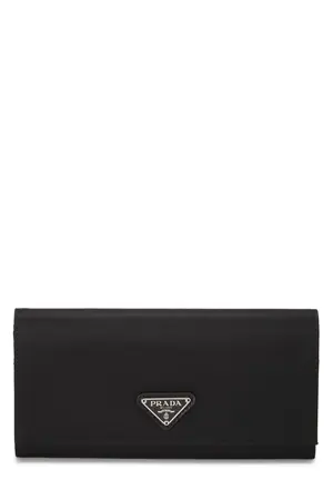 Prada Nylon Continental Wallet - Black