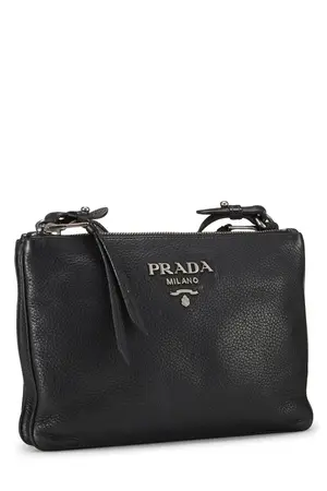 Prada Vitello Daino Double Zip Crossbody Bag