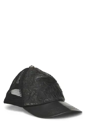 Chrome Hearts Leather Cemetery Cross Trucker Cap - Black