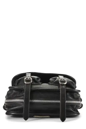 Chrome Hearts Leather Messenger Bag With Silver Tone Hardware