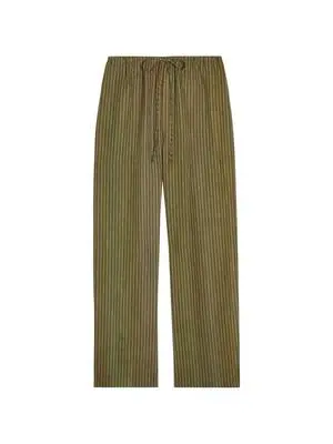Staud Mateo Striped Straight-leg Trousers - Brown