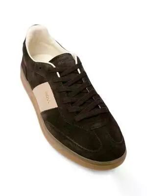 BOSS Suede Panelled Sneakers