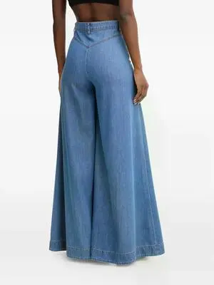 SIMONA CORSELLINI Seam Detail Wide Leg Jeans - Blue