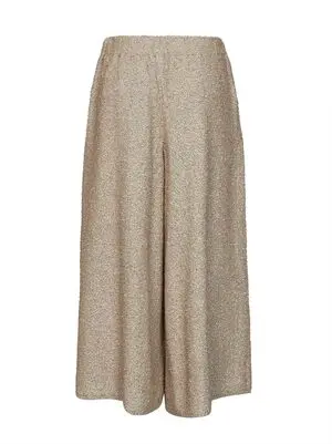 Brunello Cucinelli Gold Sequin Knit Culotte Trousers