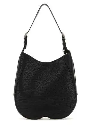 Burberry Leather Medium Chess Shoulder Bag - Black