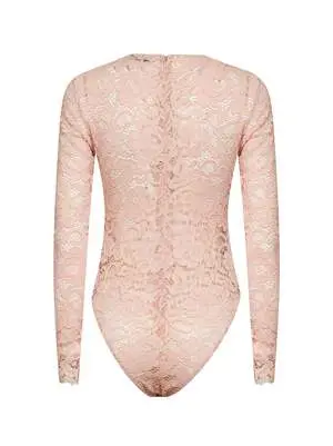 SELF-PORTRAIT Beige Floral Lace Bodysuit