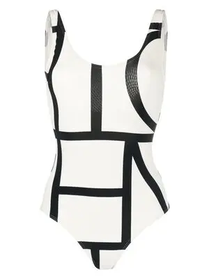 TOTEME TOTEME Monogram One Piece Swimsuit Multicolor