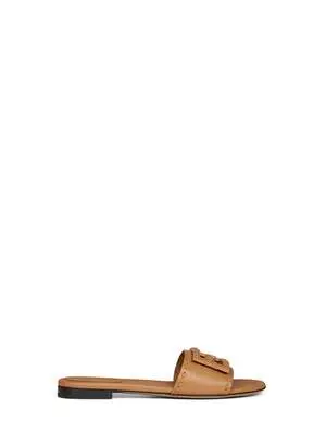 Fendi Tan Leather Baguette Slides - Multicolor
