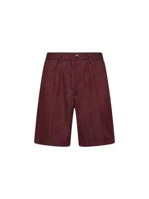 Brunello Cucinelli Chevron Linen And Virgin Wool Bermuda Shorts - Multicolor