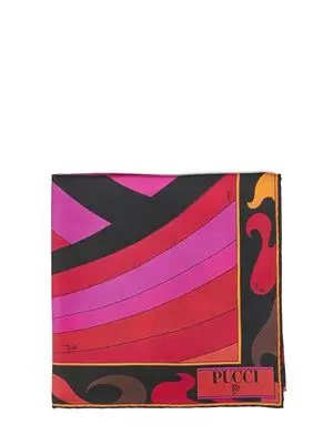Emilio Pucci Fuchsia And Orange Iride-print Silk Twill Scarf - Multicolor