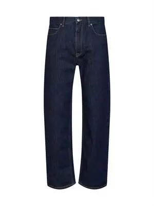 Fendi Dark Blue Cotton Denim Straight Jeans - Multicolor