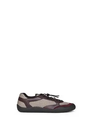 Prada Speedrock Sneakers In Clay And Burgundy Leather And Mesh - Multicolor